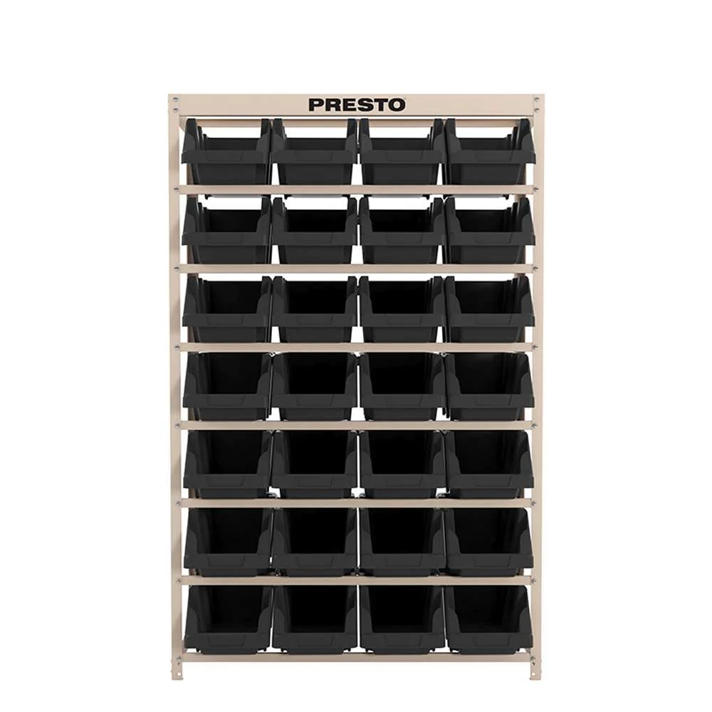 Kit Estante Gaveteiro com 28 Gavetas Preta | Casa do Frentista