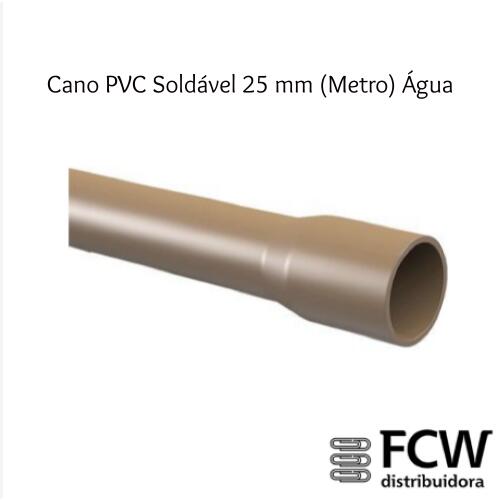 Cano Pvc Soldável 25 MM (Metro) Água | FCW Distribuidora