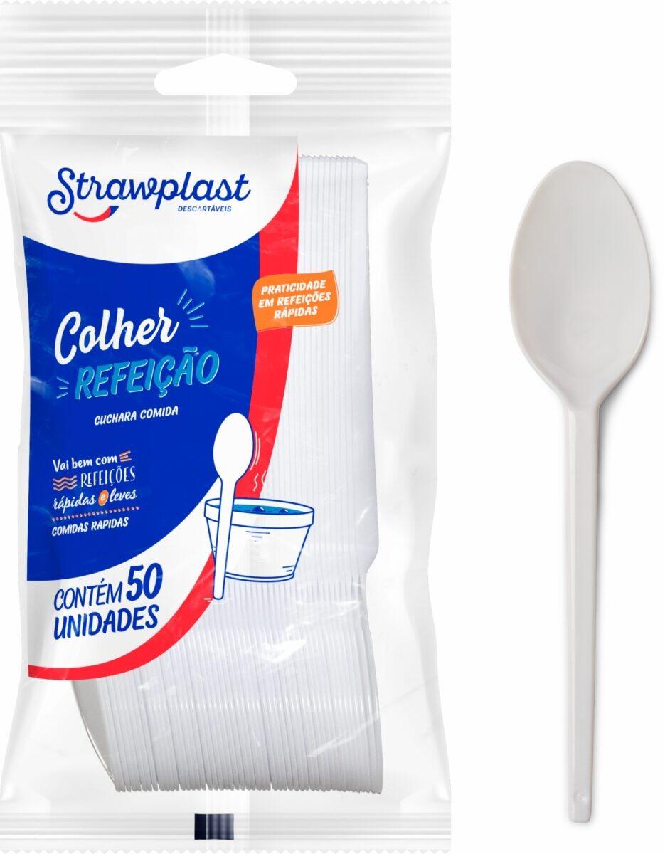 Colher Plasticos de Refeicao 16 CM com 50 Unidades | FCW Distribuidora