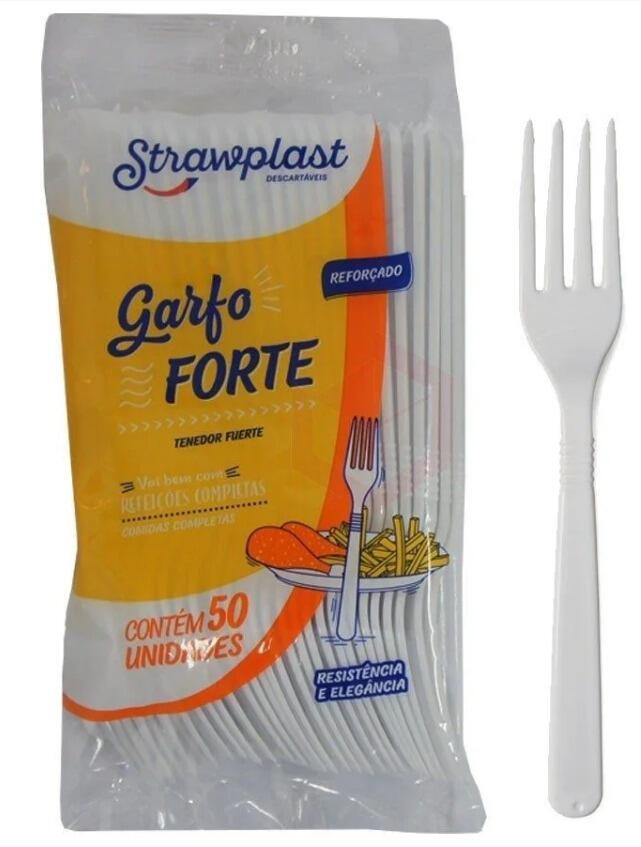 Garfo Plastico Forte de Refeicao 18 CM Pct 50 Unidades | FCW Distribuidora