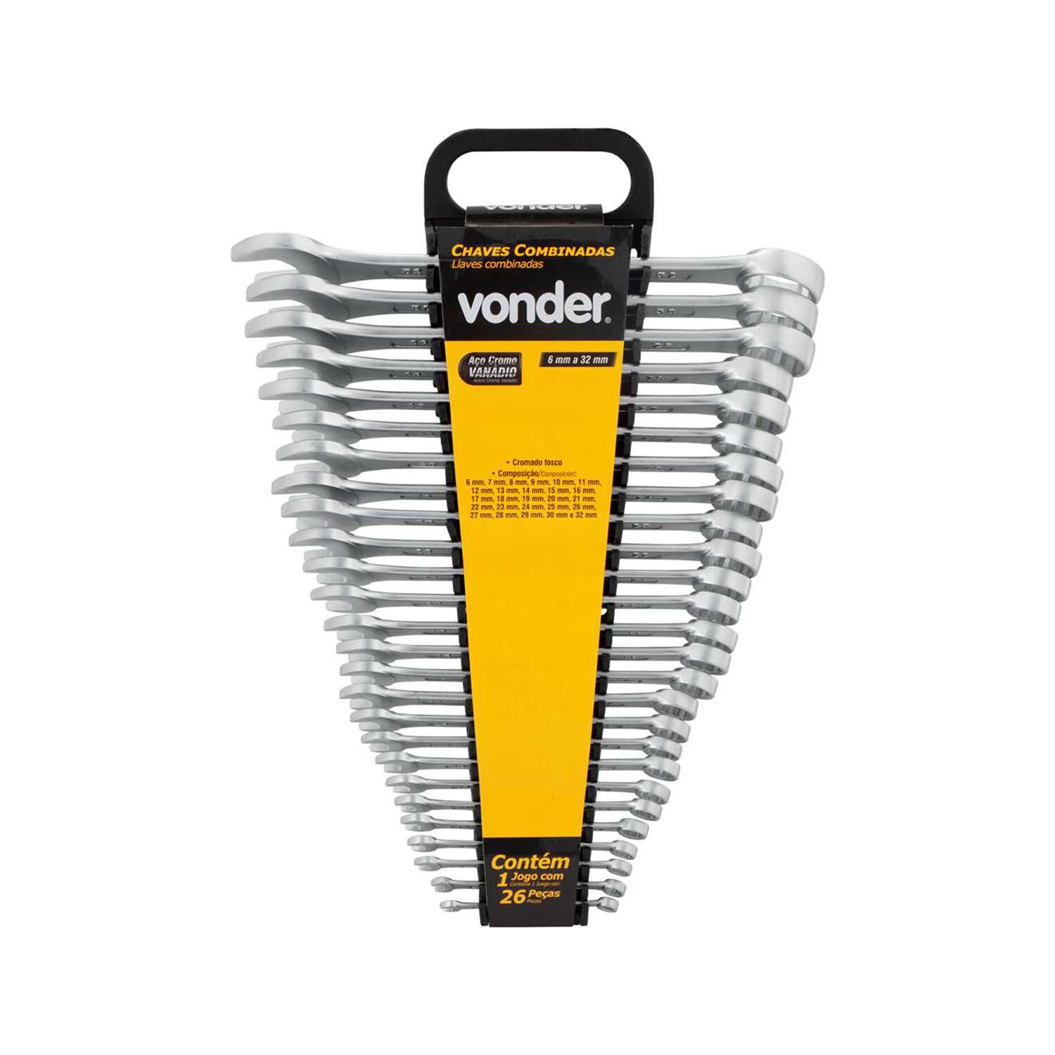 Jogo de Chave Combinada 6 a 32 mm 26 Peças Vonder em Oferta