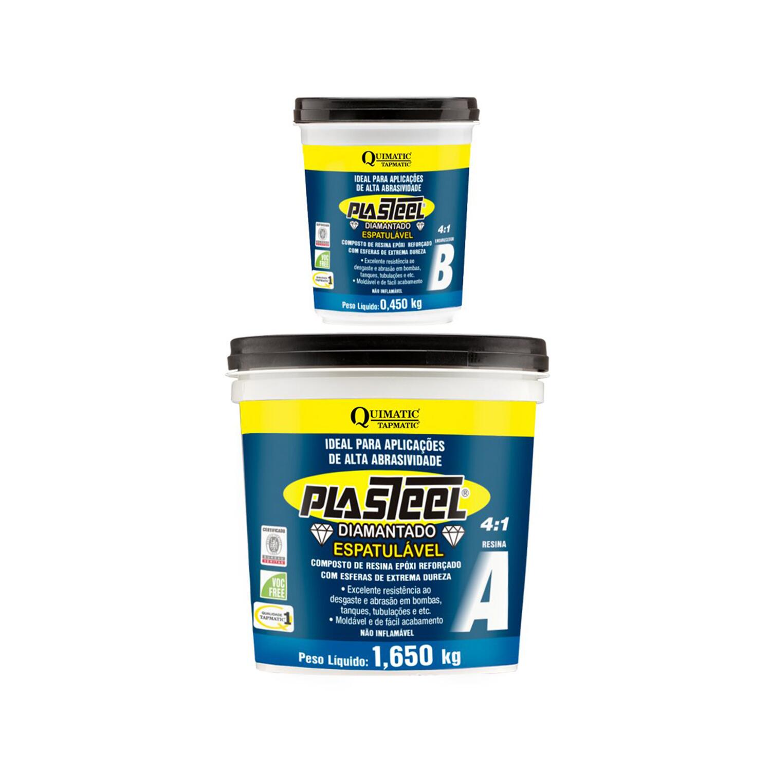Plasteel Diamantado Espatulável 4:1 2,1kg Quimatic em Oferta