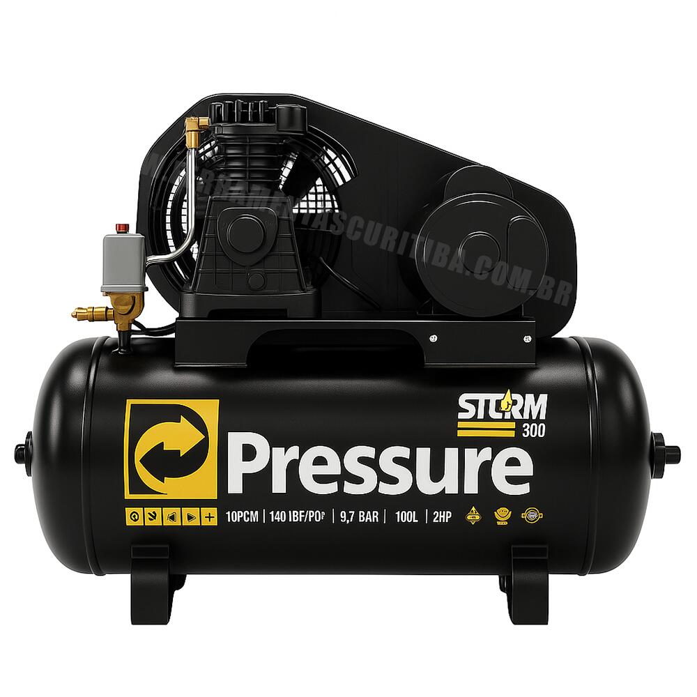 Compressor de Ar 10 Pcm Pressure Storm 300 100L 140Psi | Ferramentas ...