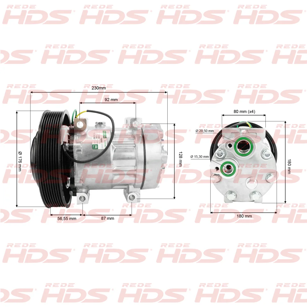 A/C Compressor Volvo FH, FM, FMX... 2019 2023 (GREEN)