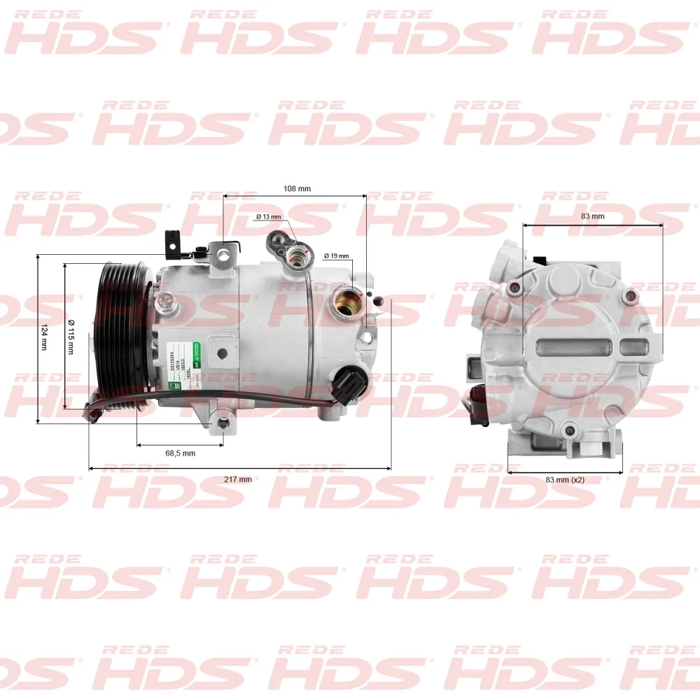 A/C Compressor VSE14 Hyundai Elantra 2014 6PK 12V (GREEN)