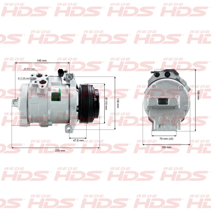 A/C Compressor BMW X5 2000 2004...(GREEN)