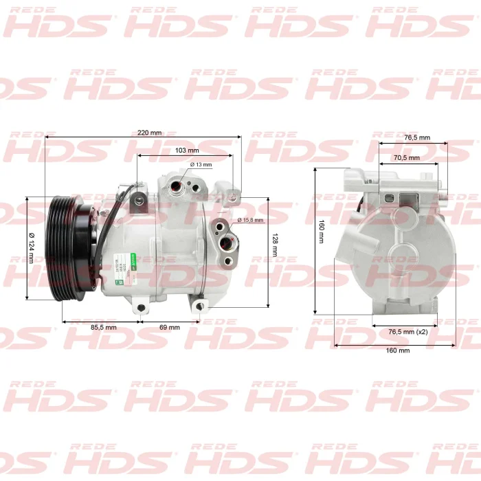 A/C Compressor Hyundai Veloster; Kia Cerato...(GREEN)