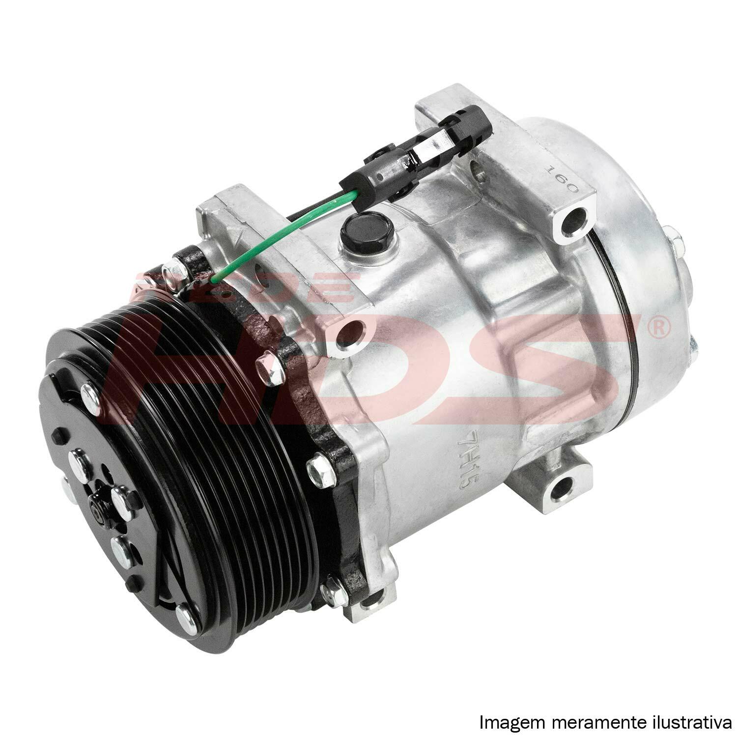 A/C Compressor SD 7H15 Polia 8PK Saída Flex 24V