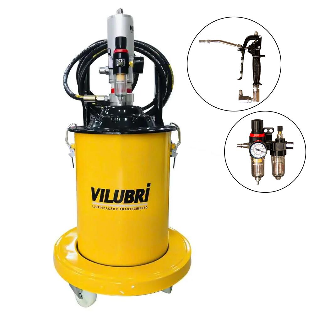Propulsora Pneumática de Graxa 20Kg Completa com Gatilho Vilubri-1742 ...