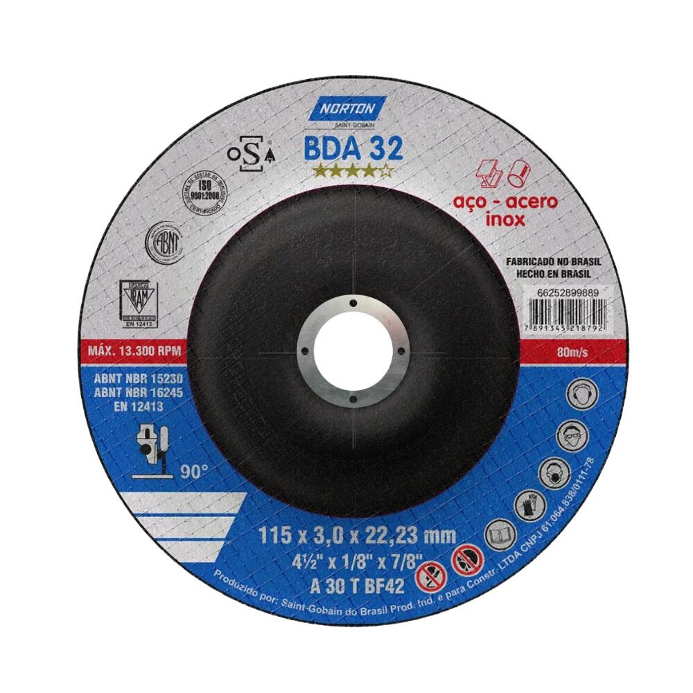 Disco de Corte para Metal 4.1/2X1/8X7/8 Norton Bna32