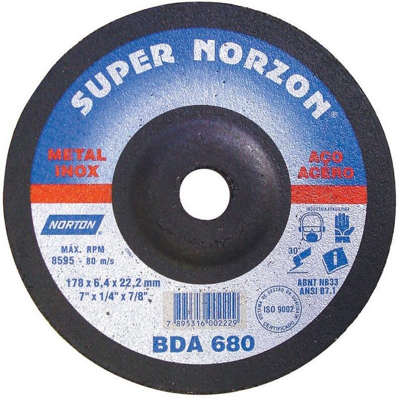 Disco de Desbaste Quantum Industrial para Metal 7X1/4X7/8 Norton Bda680