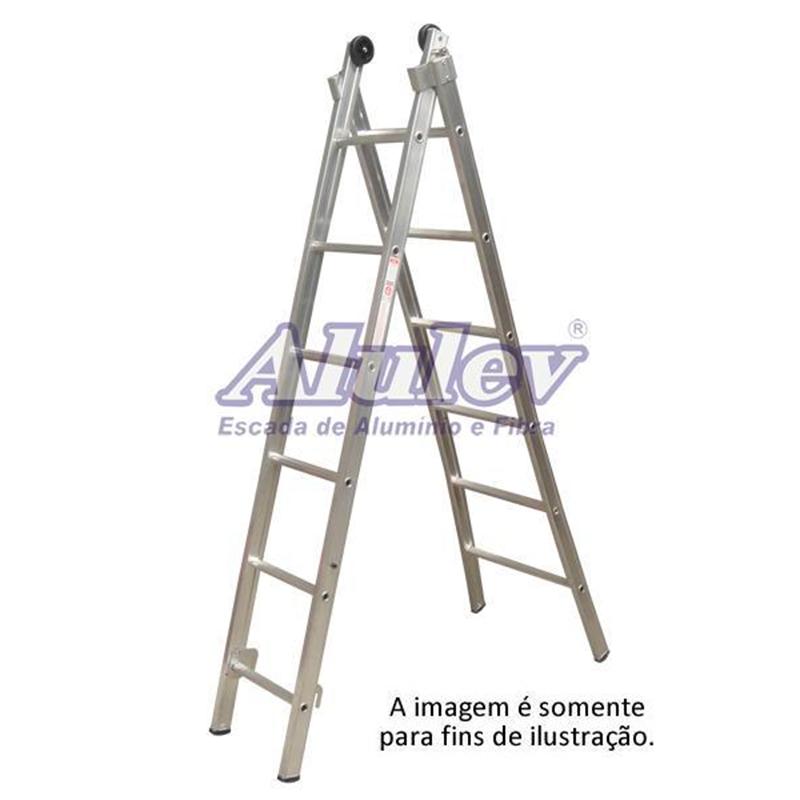 Escada de Aluminio de Abrir/Extensivel 2X8 Degraus Desmontavel 3 em 1 ...