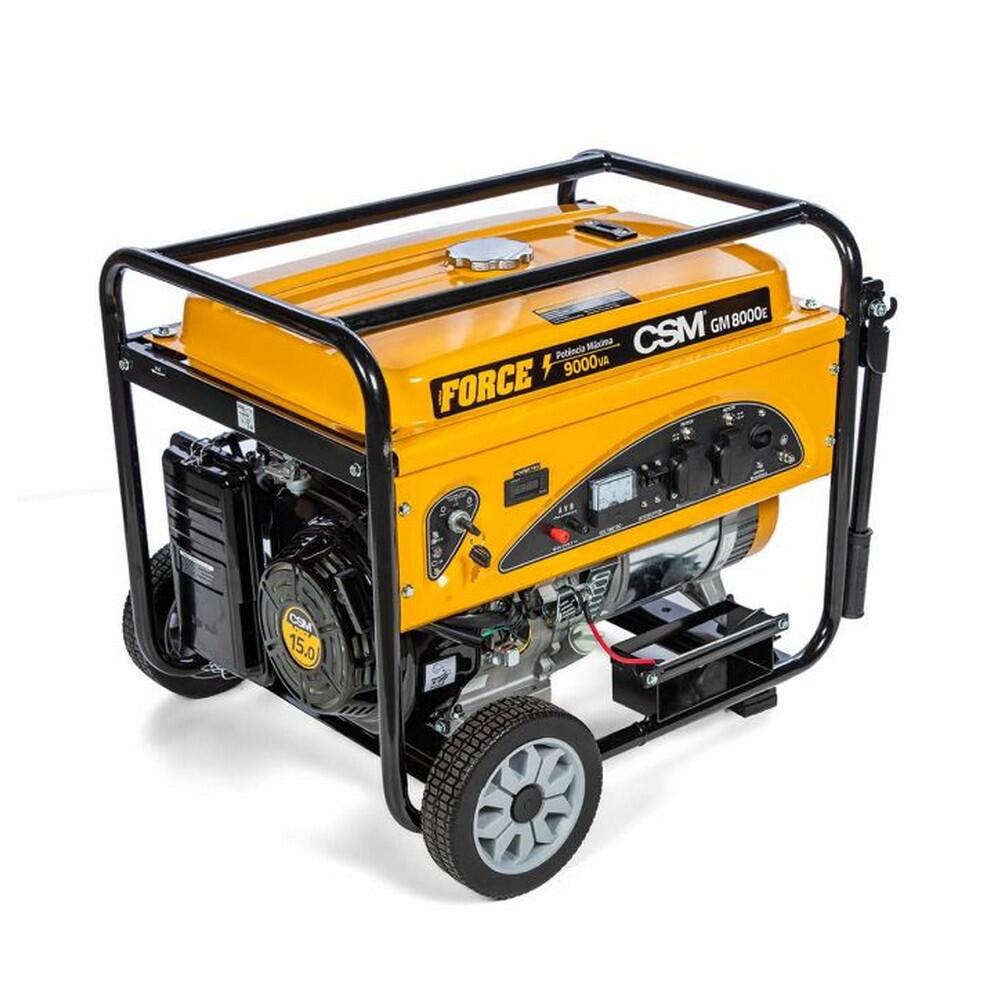 Gerador de Energia a Gasolina Partida Eletrica e Manual Motor 4T 15Hp Bivolt 8,5Kva Csm Gm8000E