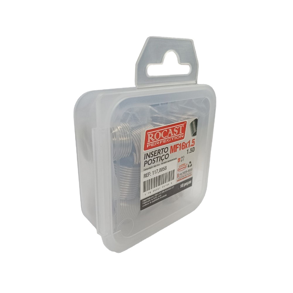 Jogo Rosca Postica Helicoil 10Pcs Mf16X1,5X1,5D Rocast 1170058