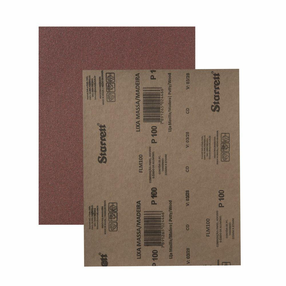 Lixa para Madeira Massa Oxido de Aluminio G100 Starrett Flm100