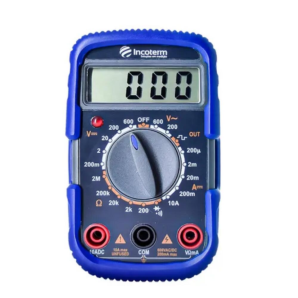 Multimetro Digital 600V Ac/Dc Cat.ii 10A-2M Ohms Incoterm Md-100