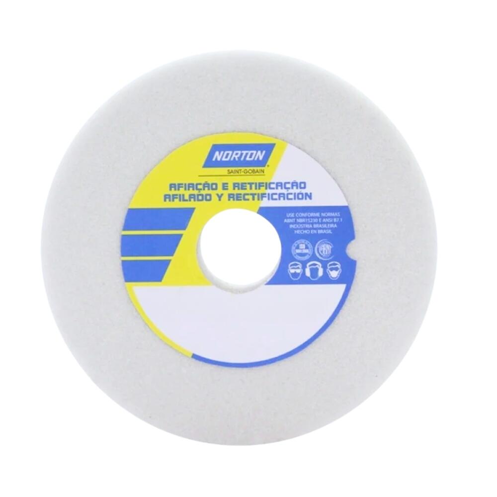 Rebolo Reto Ferro Branco para Afiacao de Ferramentas 10X1X3 Norton Fe38A60K