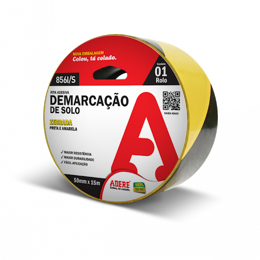 Fita Zebrada Adesiva para Sinalização 50Mm X 30 Metros Adere | Encontre ...