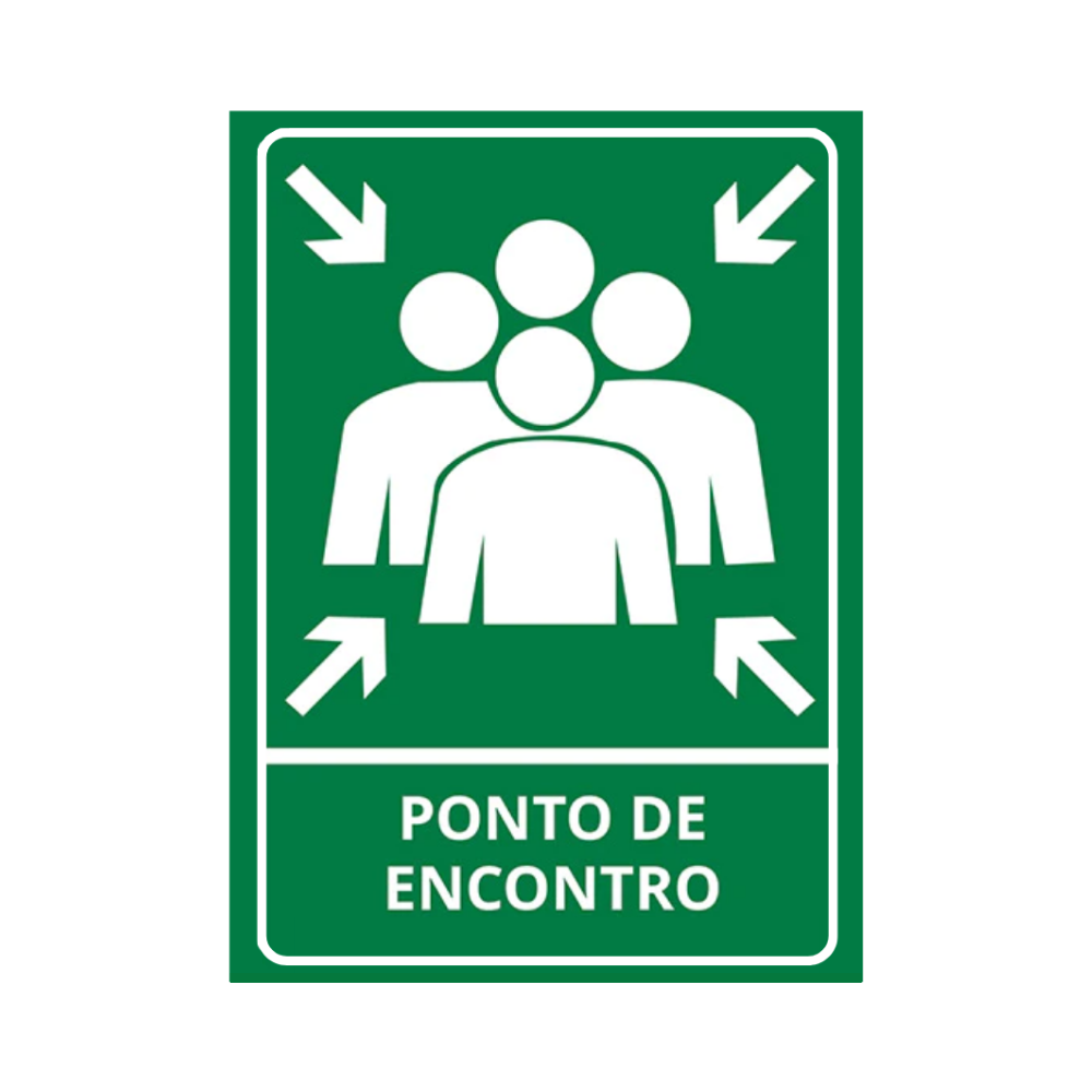 Placa Sinalização Ponto de Encontro S45 PVC 2mm 35x25cm | Multiseg