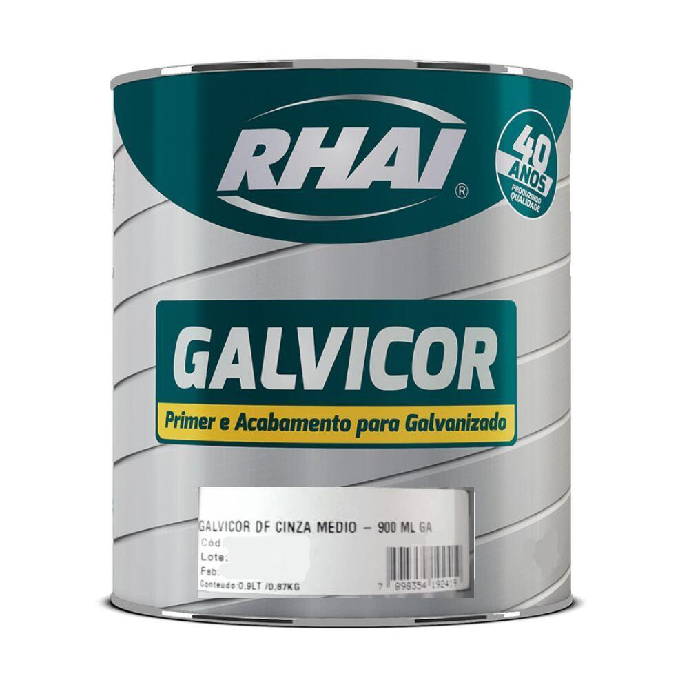 Tinta Galvicor Cinza Medio Brilhante Dupla Função 900 ML Rhai
